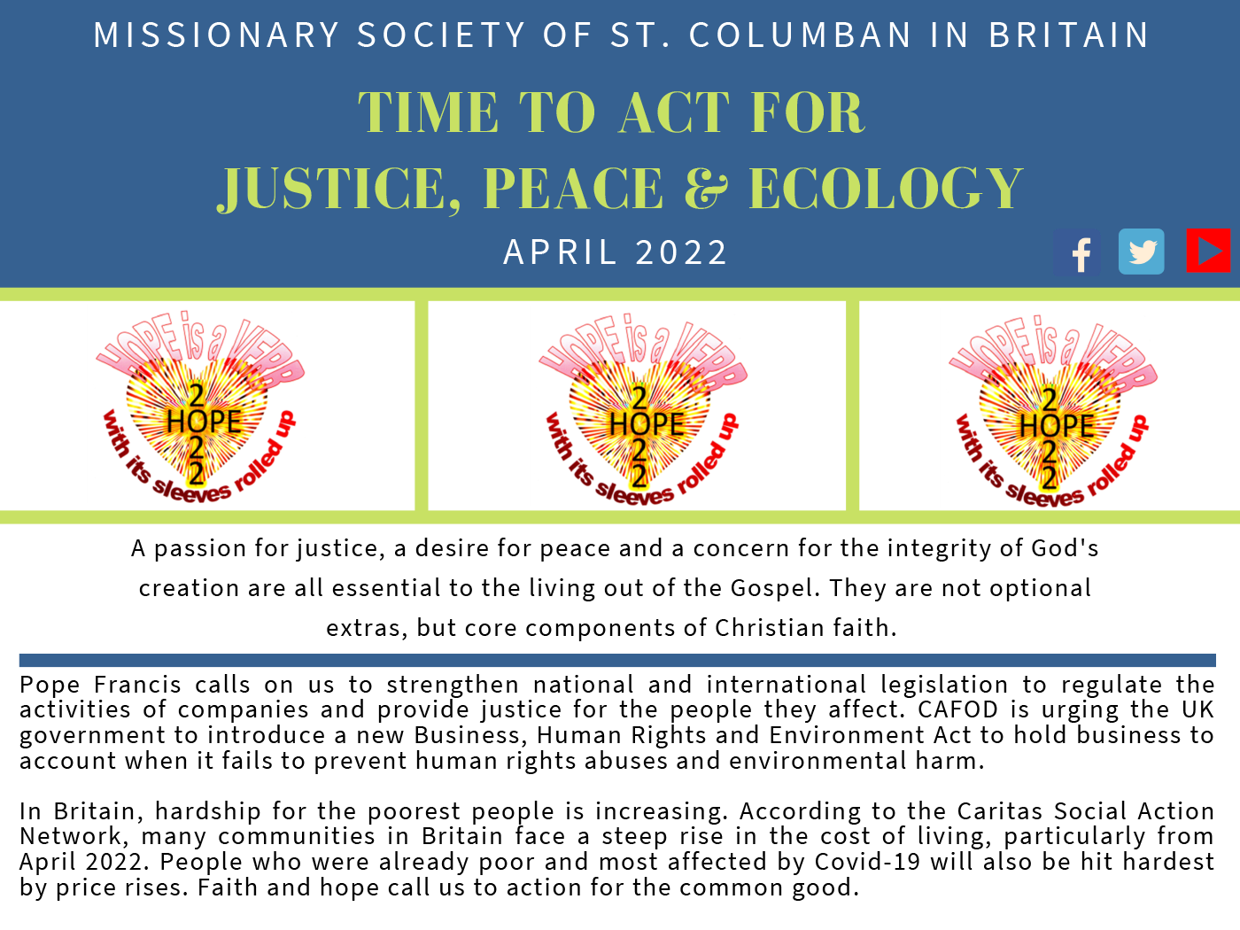 Time to Act - April: Hope is a verb with its sleeves rolled up ...